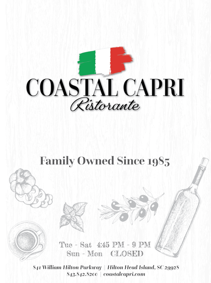 Coastal Capri Menu